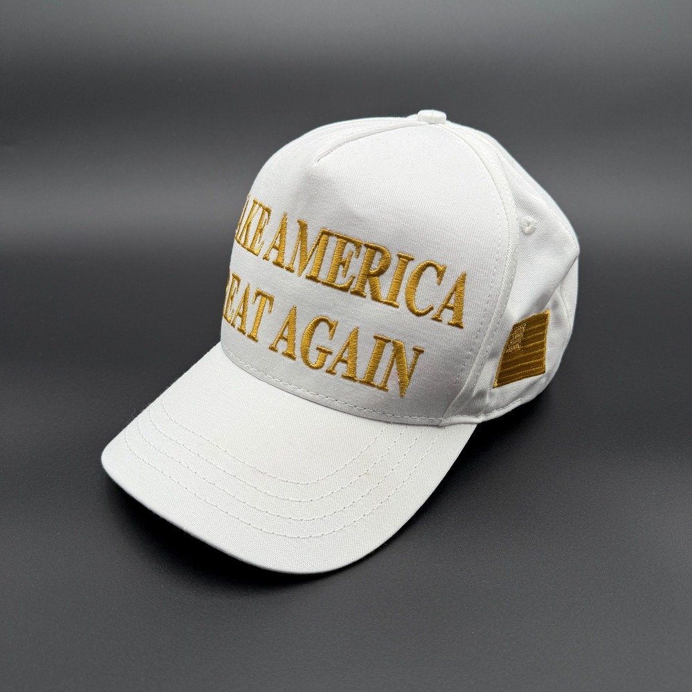 Official Cali Fame Maga Hat White/Gold Make America G… - Gem